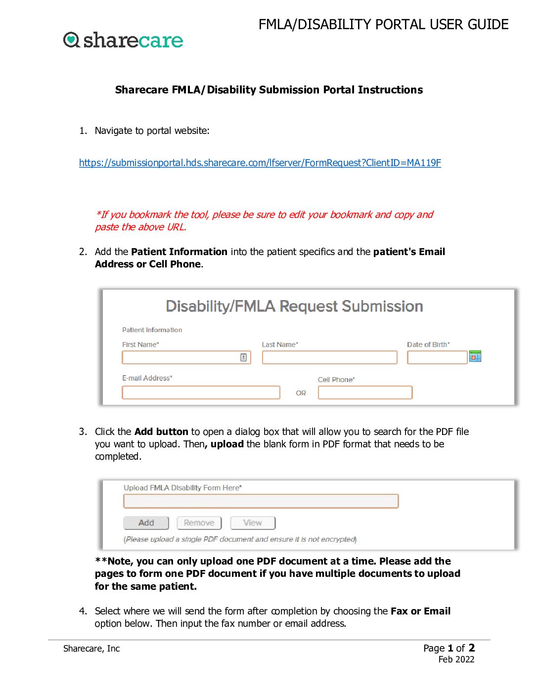 FMLA and Disability Submission Portal User Guide_MA1191F | Circle ...